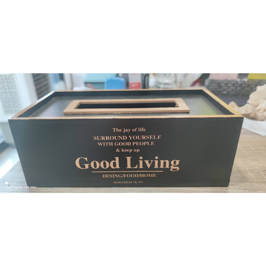 DT74 กล่องใส่ทิชชู่ไม้ทรงสี่เหลี่ยมยาว ลายต่างๆ ฝาเปิดเลื่อน ทำความ ...