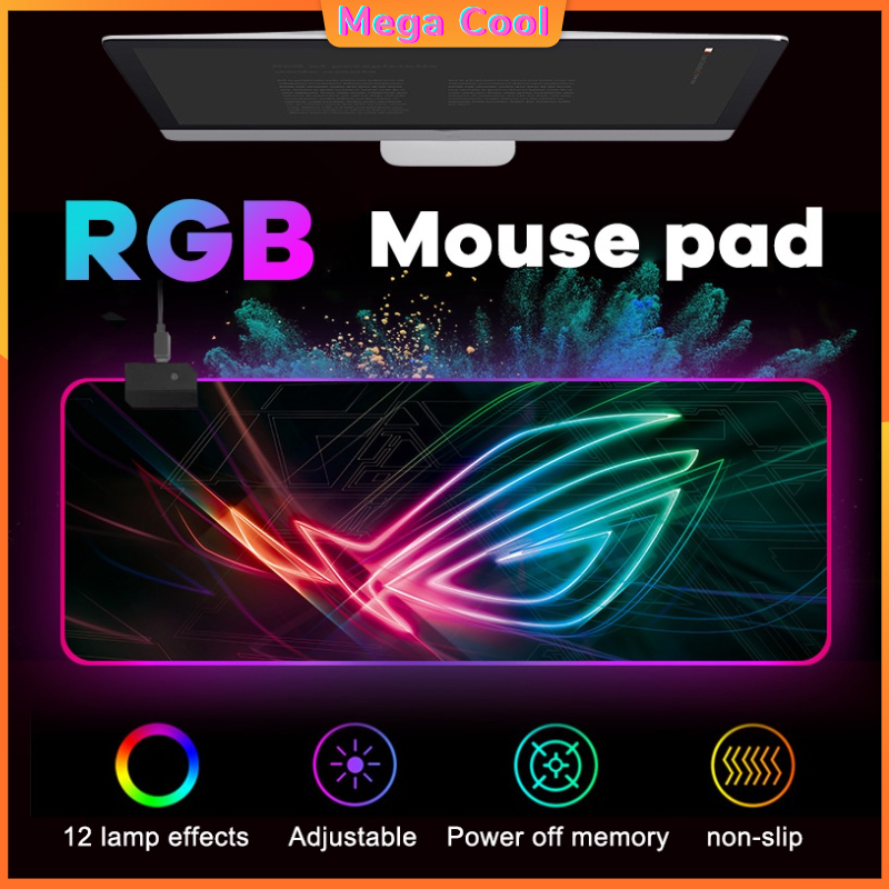 Gaming Mouse pad แผ่นรองเมาส์มีไฟ RGB 80*30CM แผ่นรองเมาส์ขนาดใหญ่ ...