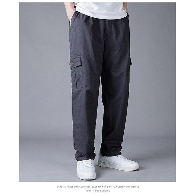 ส่งของทุกวัน #2012 มี4สี(M-6XL)กางเกงขายาวลำลอง เอวยืดสีพื้นไซส์ใหญ่ | Shopee Thailand