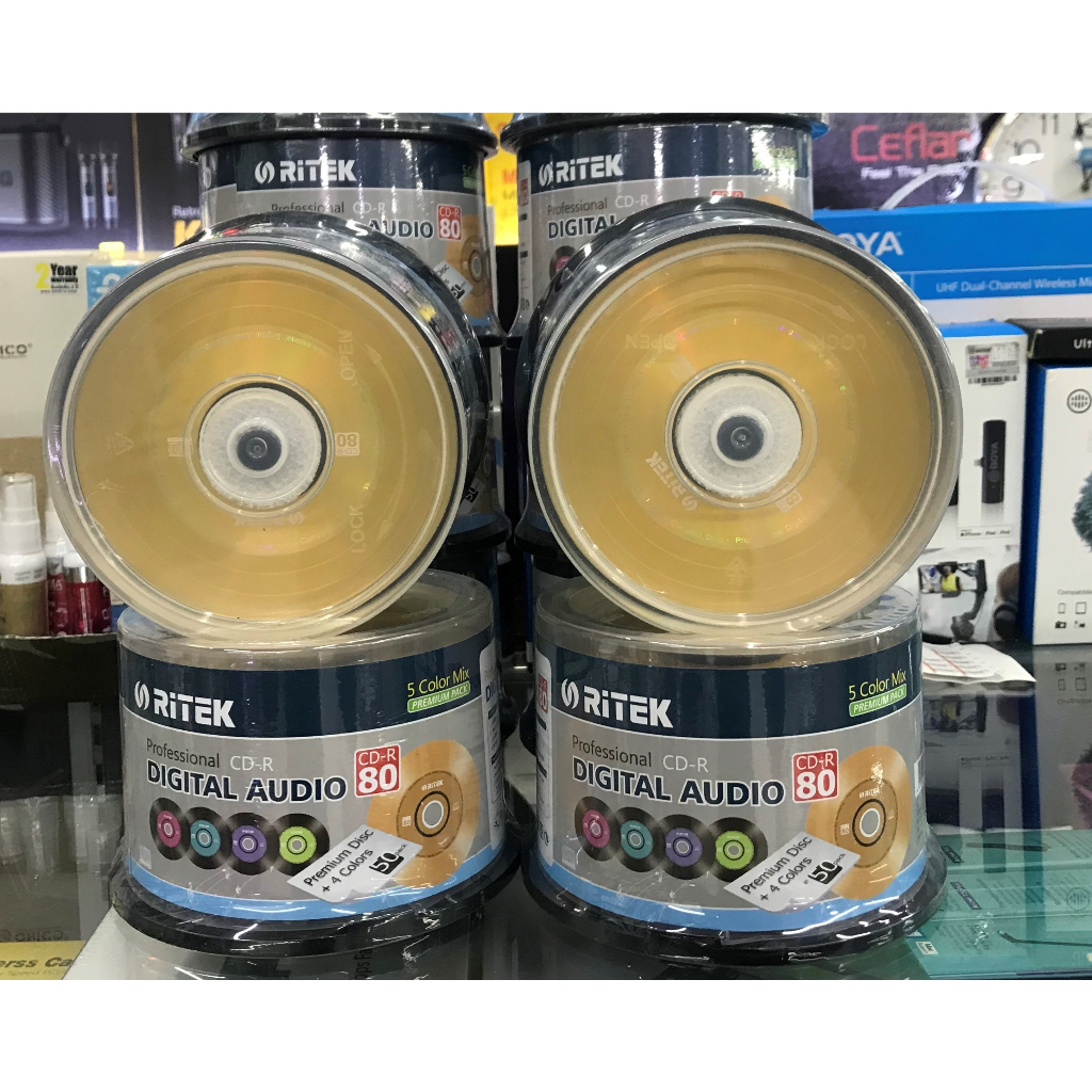 CD-R Ritek AUDIO แพ็ค50แผ่น ในแพ็คมี5สี ลายแผ่นเสียง (สินค้าขายดีมี ...