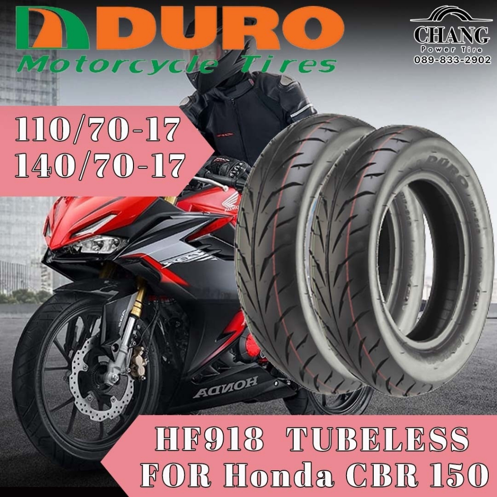 DURO HF918 ขนาด 110/70-17+140/70-17 FOR Honda CBR150 | Shopee Thailand