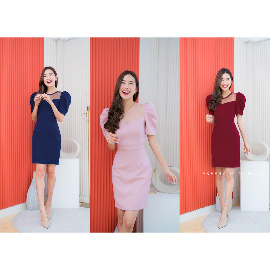 เดรสออกงาน ทำงาน DR051-1 Lady Party Dress | Shopee Thailand