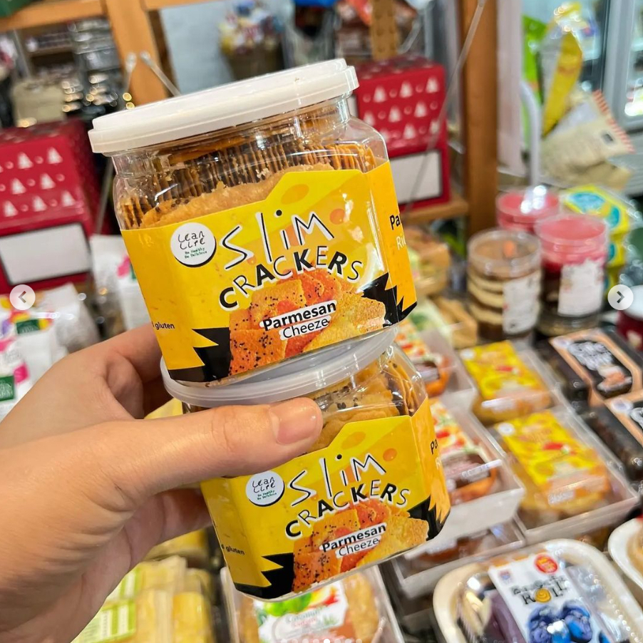 Leanlife: Slim Crackers Parmesan cheese แครกเกอร์ไข่ขาว รสพาร์เมซานชีส ...