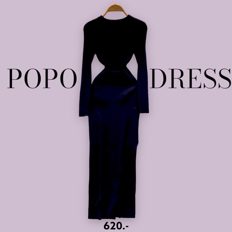 Popo Dress เดรสknittingเว้าหน้า | Shopee Thailand