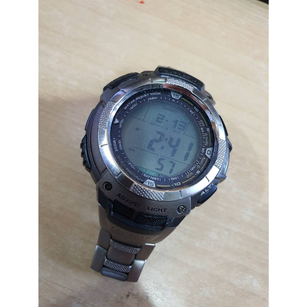 CASIO PROTREK PRG-80T ตัวเรือนไทนาเนียม Triple Sensor | Shopee Thailand