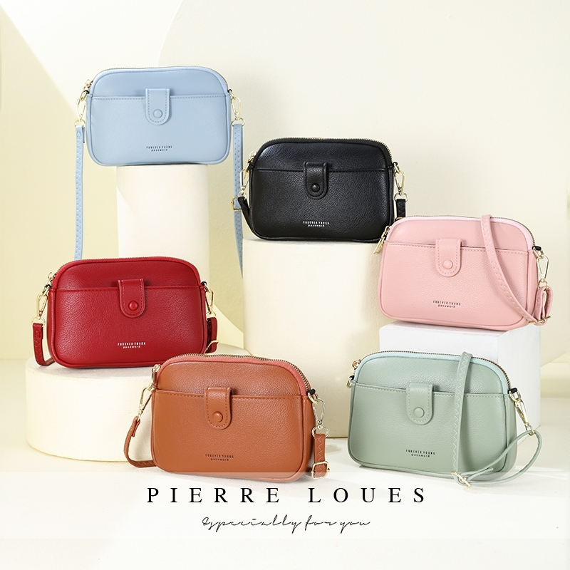 PL614-64 กระเป๋าสะพายข้างผู้หญิงพร้อมส่ง PIERRE LOUES ใส่ของได้เยอะ ...