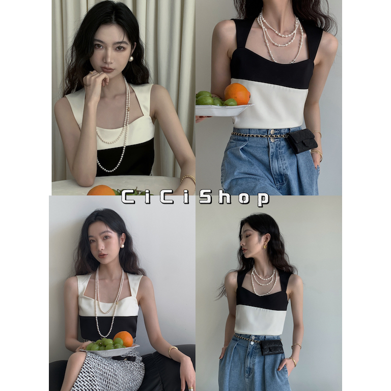 Cicishop(J309/J301)เสื้อกล้ามครอปTop ดีเทลสายผูกโบว์สีทูโทนผ้าดีย์ใส่แล้วเรียบหรูดูแพง | Shopee ...