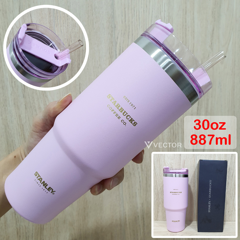 แก้วน้ำ กระติกน้ำ 20oz/600ml 30oz/900ml สแตนเลส304 แถมหลอด เก็บร้อน-เย็น พร้อมฝา STAR Tumbler ...