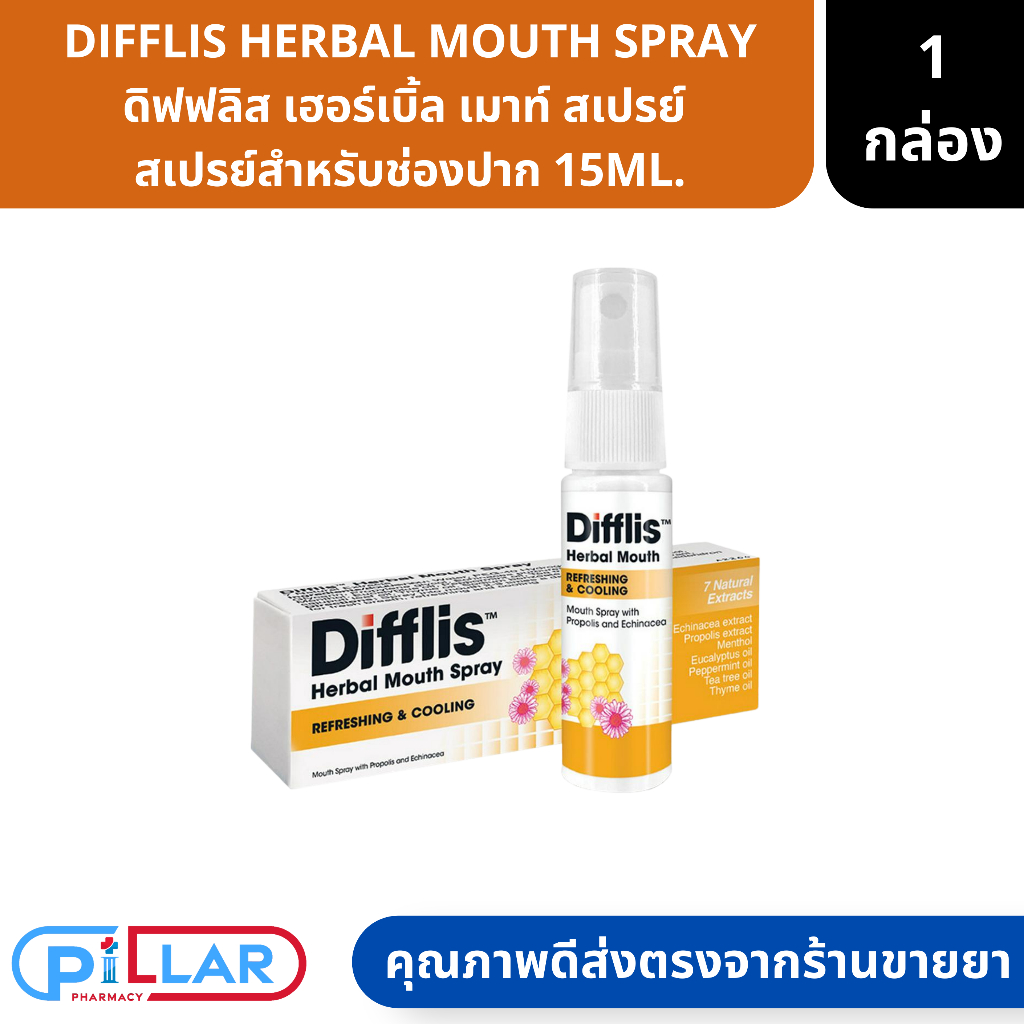 DIFFLIS HERBAL MOUTH SPRAY ดิฟฟลิส เฮอร์เบิ้ล เมาท์ สเปรย์ สเปรย์สำหรับ ...