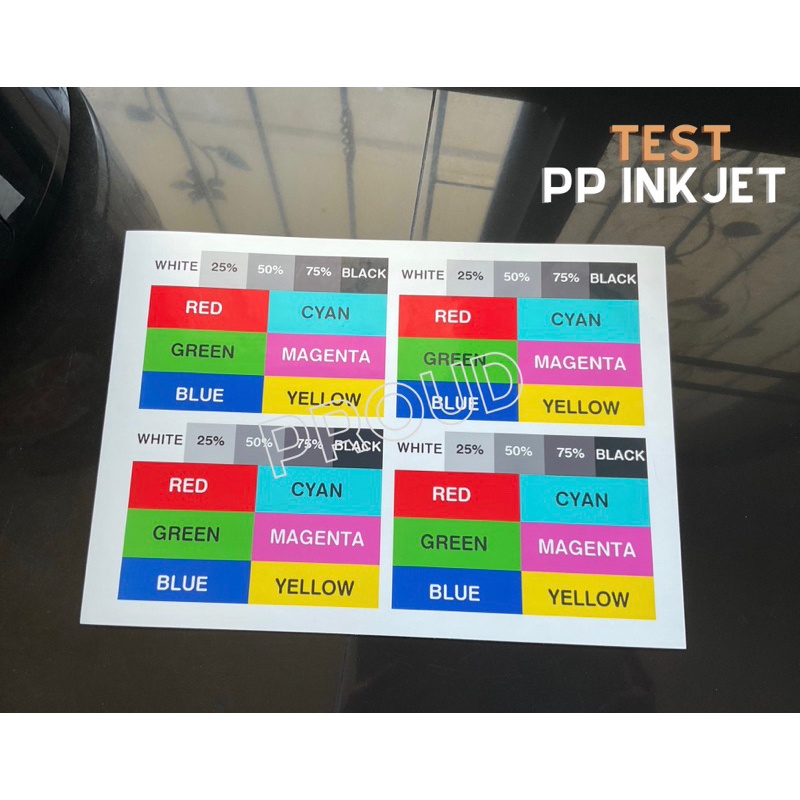 A4 สติ๊กเกอร์ Inkjet PP ขาวเงา กันน้ำ แช่น้ำ สำหรับ Inkjet / PP Glossy ...