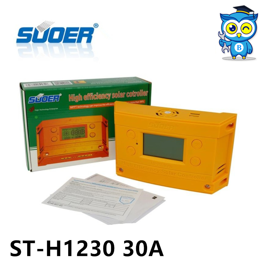 Suoer MPPT ST-H1230 Charge Controller 30A 12V/24V Solar System Battery Charge Controller 30A ST ...