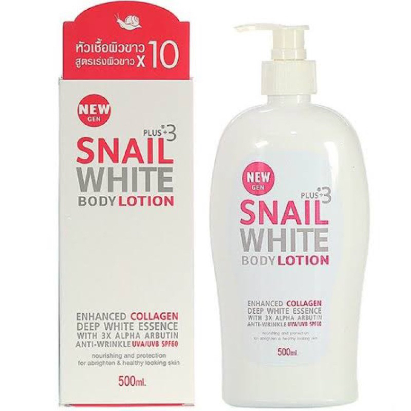 Snail White Plus+3 Body Lotion 500ml. โลชั่นบำรุงผิว สเนลไวทท์ | Shopee ...