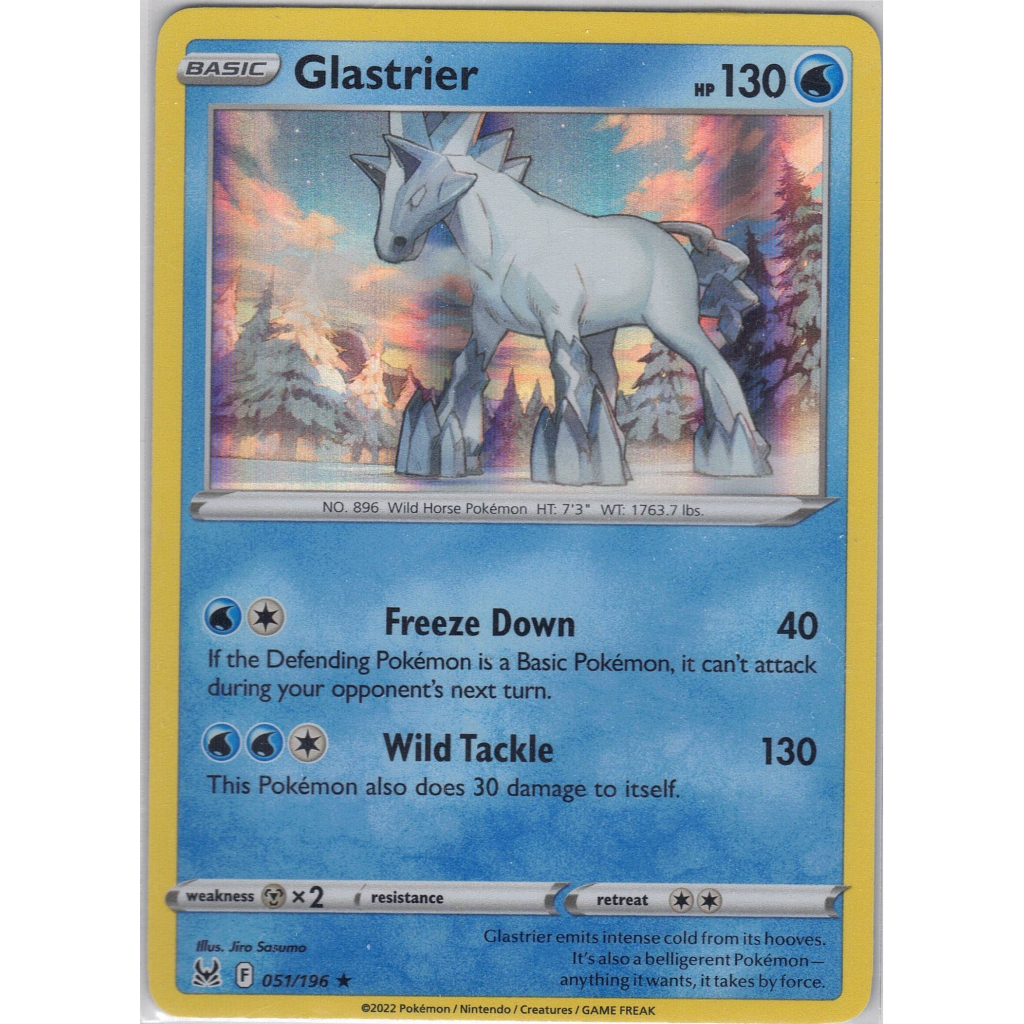 [Pokémon] Glastrier Rare lost origin F 051/196 | Shopee Thailand