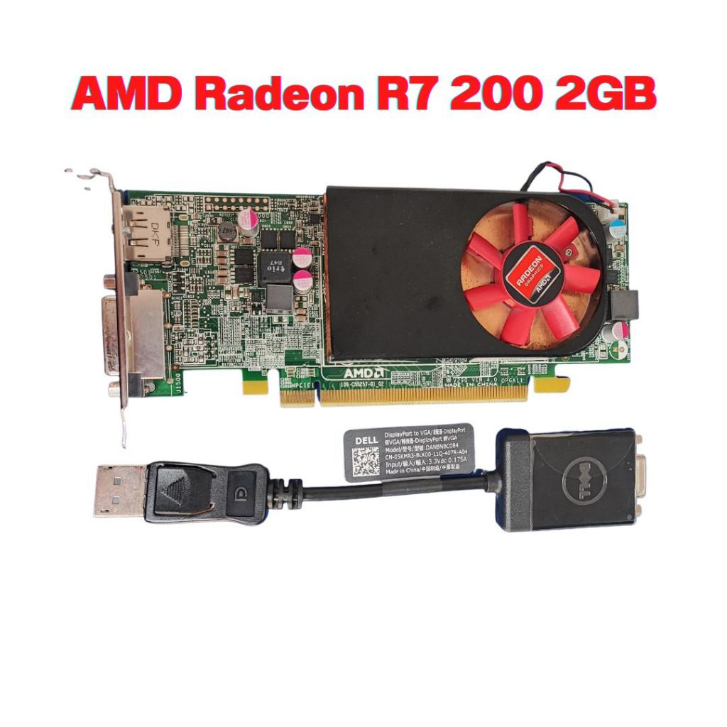 การ์ดจอ AMD Radeon R7 200 series low profile 2GฺB แถมฟรี สาย DP to VGA ...