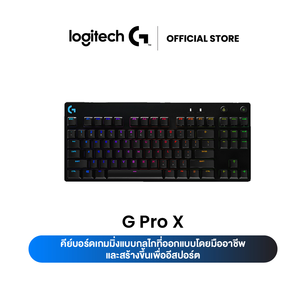 Logitech G Pro X Gaming Keyboard with GX BLUE CLICKY - Eng keycap and ...