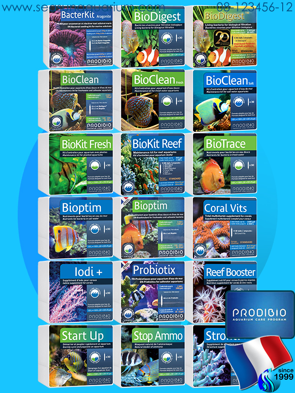 Prodibio BacterKit BioDigest BioClean BioKit BioTrace BiopTim CoralVits ...