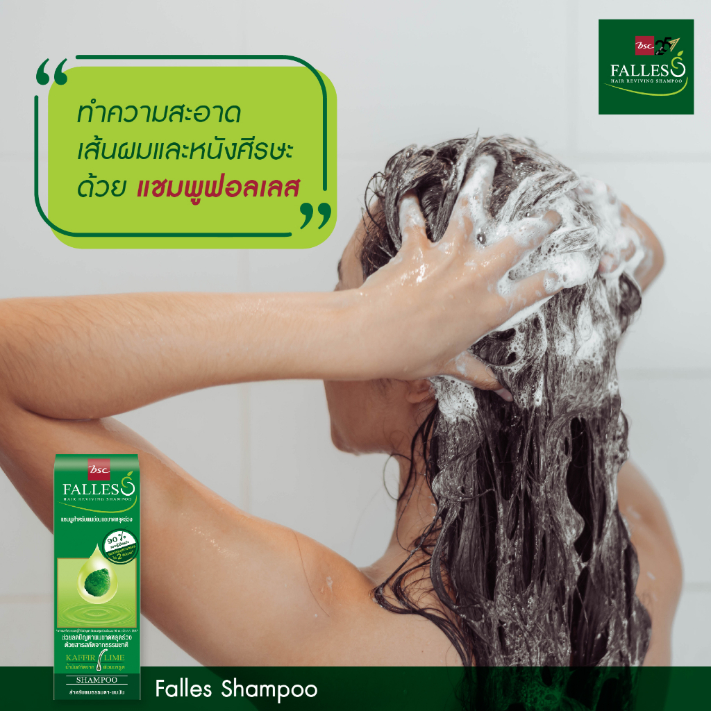 BSC Falless Hair Shampoo ฟอลเลส แชมพู ครีมนวด แฮร์โทนิค ลดปัญหาผมขาด ...