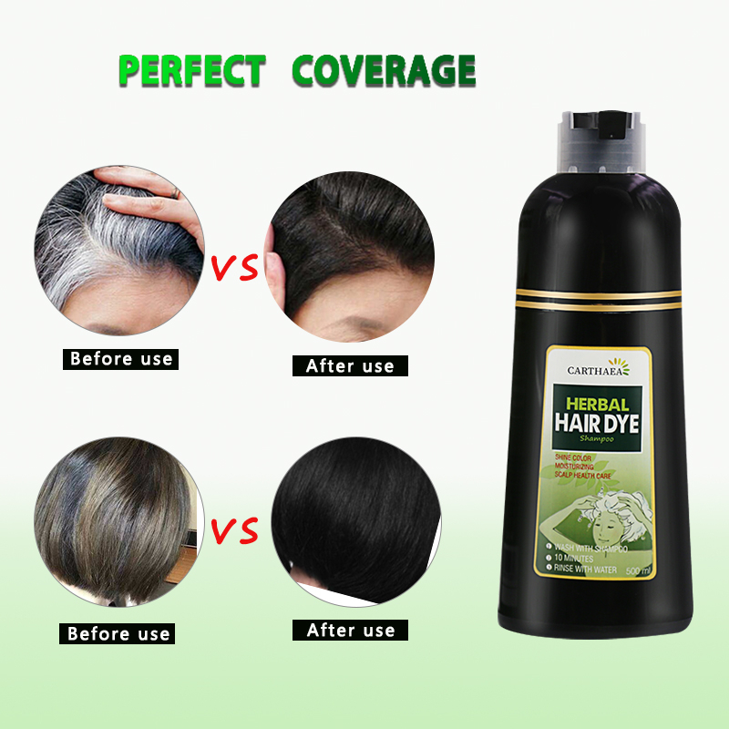 Carthaea Herbal Hair Dye Shampoo แชมพูเปลี่ยนสีผม [500 ml.][1 ขวด]คาร์ ...