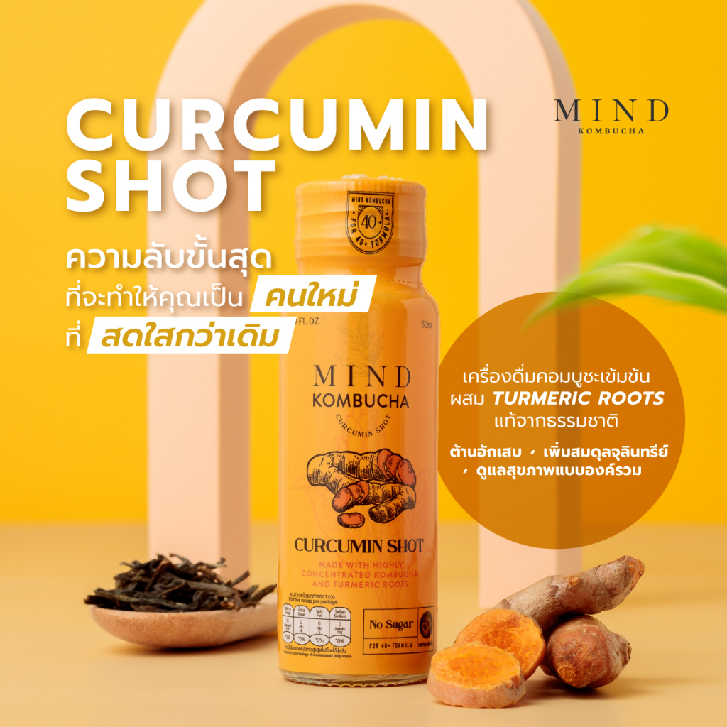 Curcumin Shot เครื่องดื่มคอมบูชะขมิ้นแบบเข้มข้น Turmeric Roots Kombucha ...