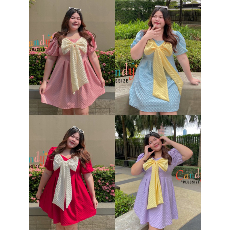 ชุดเดรส หน้าโบว์ (Plussize) | Shopee Thailand