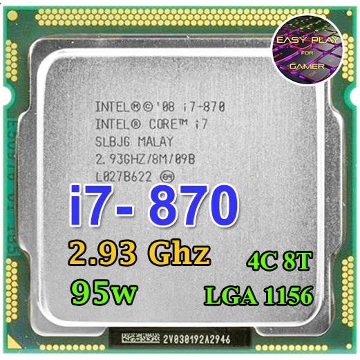 ⚡️CPU Intel Core i7-870 2.93 GHz 4คอ8เทรด 95W LGA 1156 ฟรีซิลิโคลน1ซอง ...