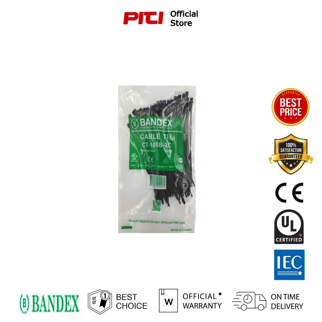 BANDEX เคเบิ้ลไทร์ CT-100B-2C 4 นิ้ว สีดำ | Shopee Thailand