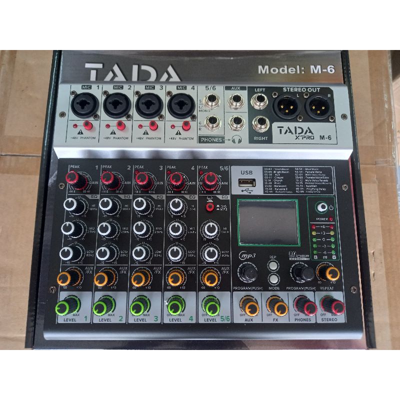 MIXER TADA M-6 เอฟเฟกแท้ USB บูธูท ใช้ไฟ AC DC12V ได้ | Shopee Thailand
