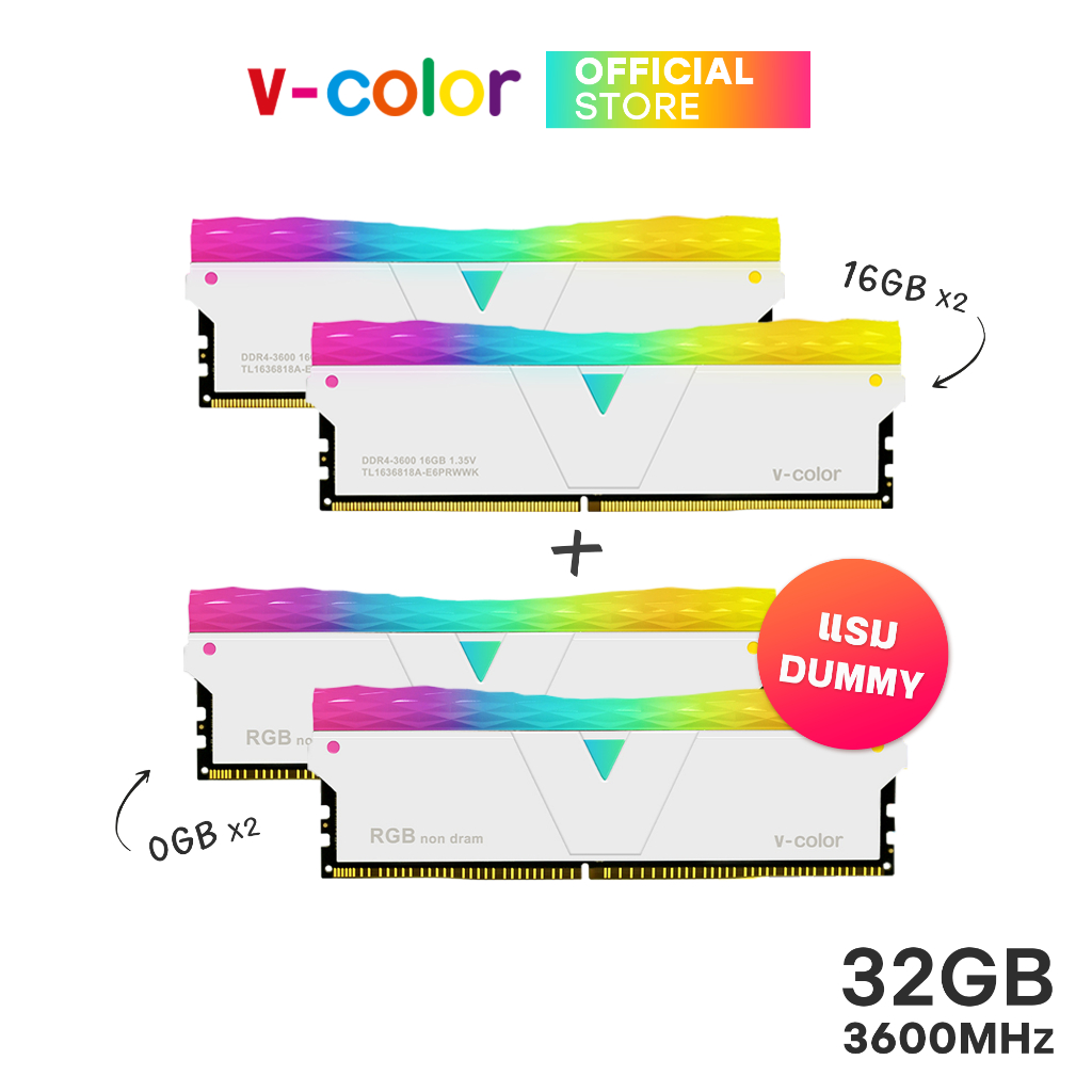 v-color RAM PC SCC Prism Pro RGB 32GB (16GBx2+0GBx2) DDR4 Bus 3600MHz ...