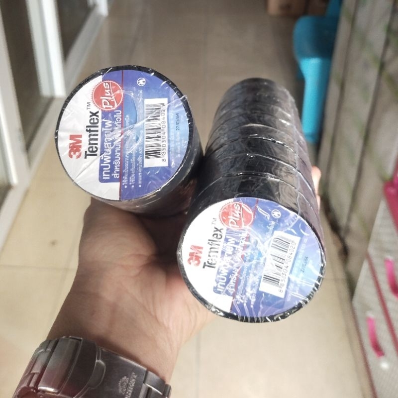 เทปดำ พันสายไฟ 3M Temflex สำหรับงานไฟฟ้าทั่วไป ขนาด 3/4 นิ้ว ยาว 10 ม. ...