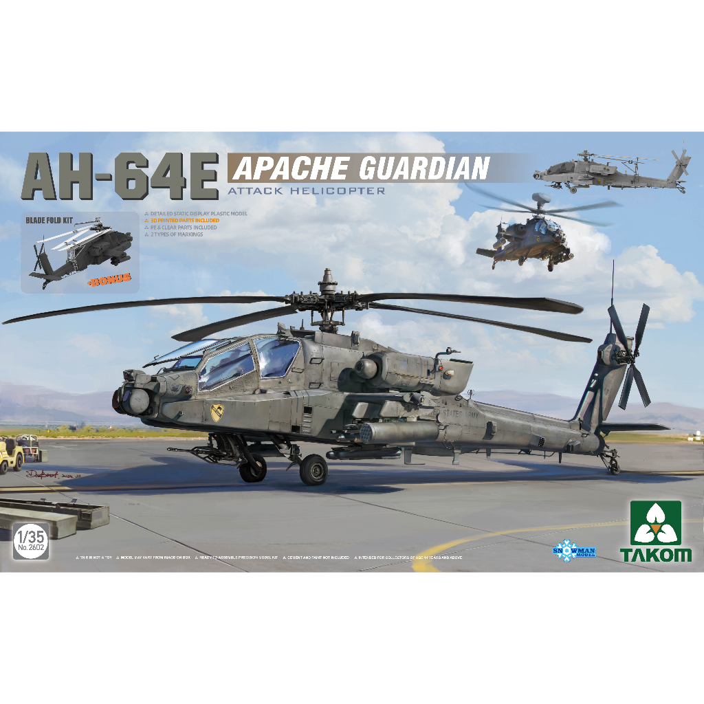 พลาสติก โมเดล ประกอบ TAKOM สเกล 1/35 AH-64E APACHE GUARDIAN + BONUS ...
