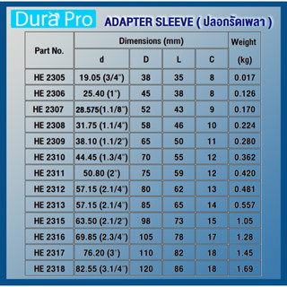 HE2305 HE2306 HE2307 HE2308 HE2309 HE2310 HE2311 ปลอกรัดเพลา ปลอกปรับ ...