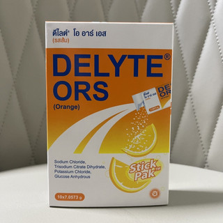 เกลือแร่ DELYTE ORS ดีไลต์ โออาร์เอส ส้ม กล่อง 10 ซอง เกลือแร่สำหรับ ...