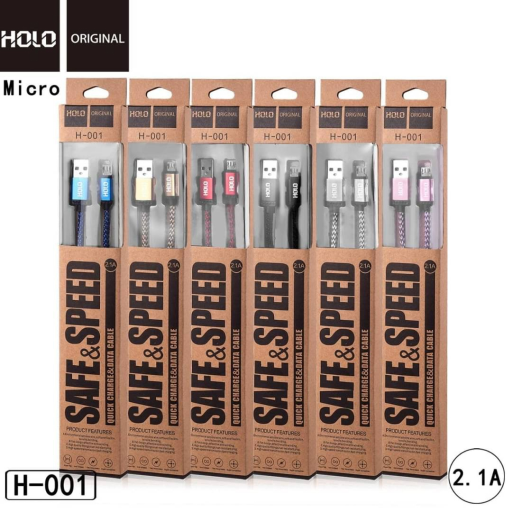 ชาร์จเร็ว HOLO H-001 2.1A USB สายชาร์ต ios Micro Type-c | Shopee Thailand