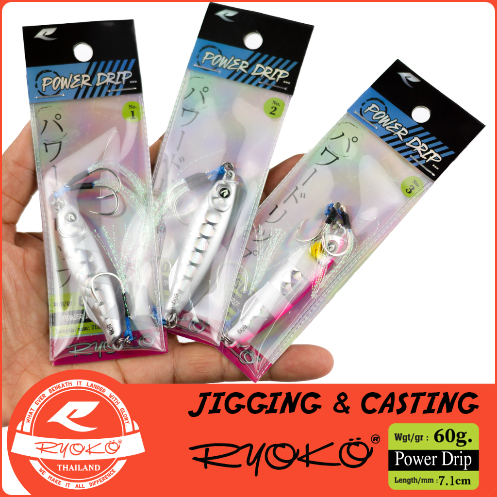 เหยื่อ จิ๊ก RYOKO Power Drip 60กรัม งาน Jigging | Shopee Thailand