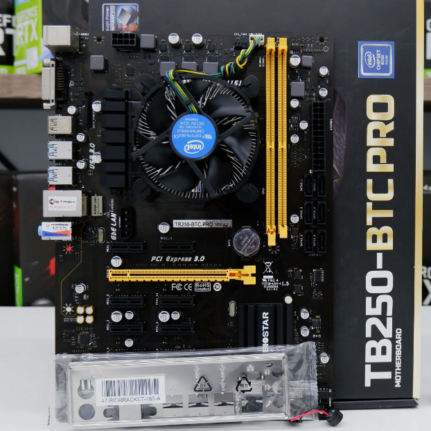 MAINBOARD เมนบอร์ด bitcoin 12GPU 1151 BIOSTAR TB250-BTC PRO DDR4 + CPU ...
