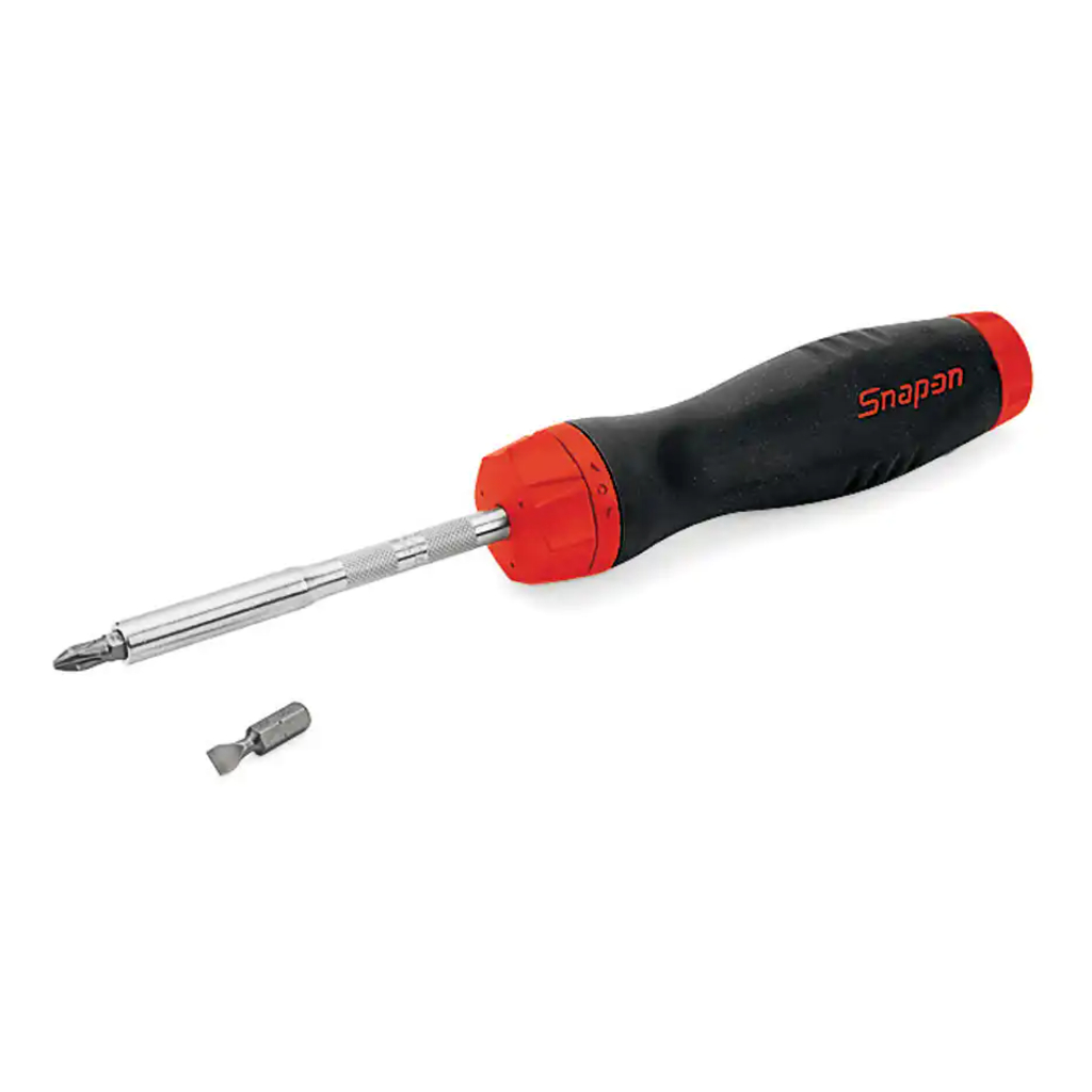 SNAP-ON NO.SGDMRC44B Screwdriver Ratcheting Soft Grip Standard Red ...