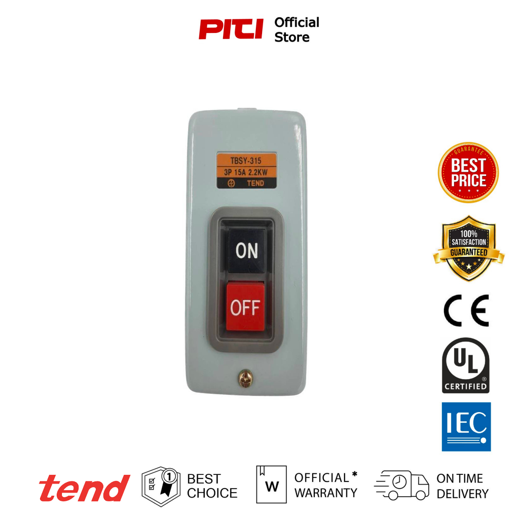 TEND TBSY-315 POWER PUSH BUTTON 3P 15A 2.2KW ON-OFF | Shopee Thailand