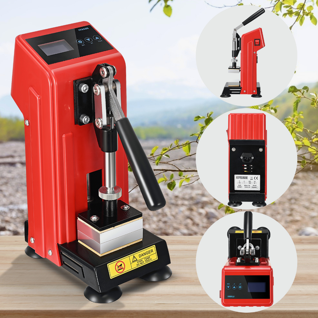 Heat Press Machine for Rosin Mini Manual Hot Presser 1000lbs 400W LCD ...