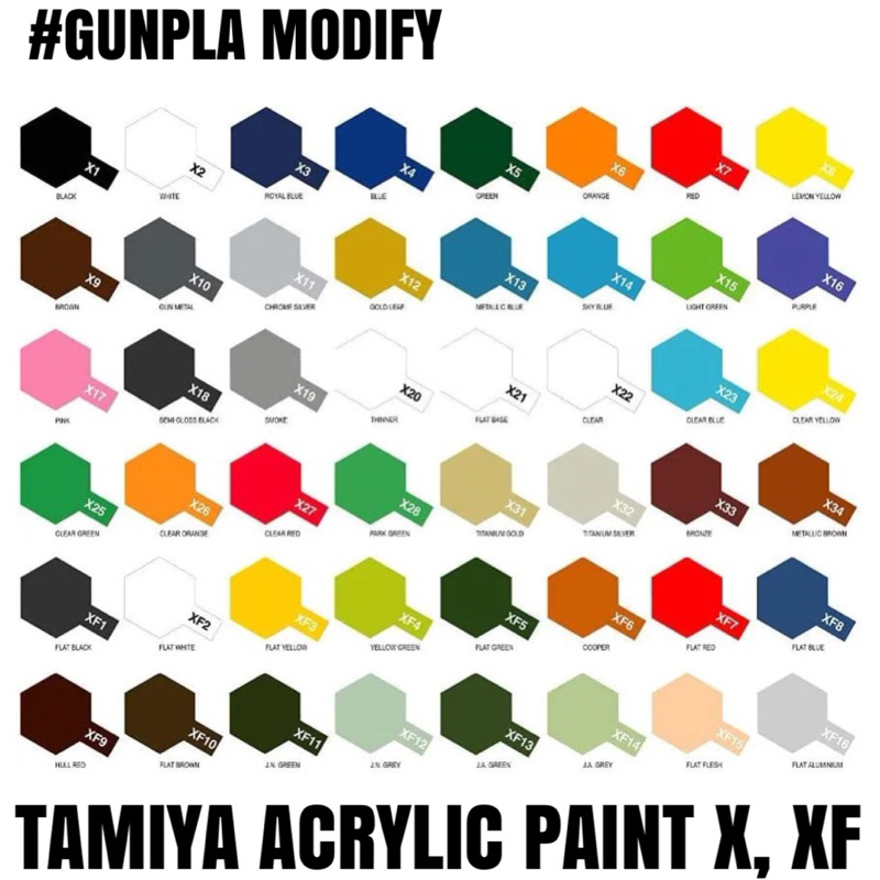 TAMIYA X10 X11 X12 สีสูตรอะคริลิค Acrylic 10 ml | Shopee Thailand
