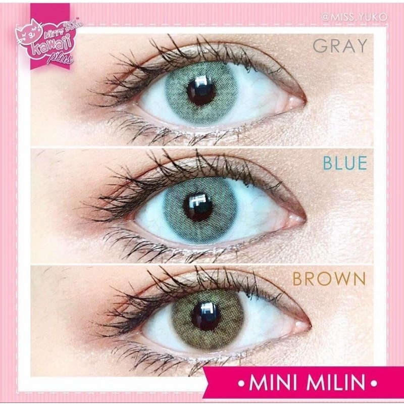 คอนแทคเลนส์ รุ่น Mini Milin สีเทา/ตาล/เขียว Gray/Brown/Green มีค่าสายตา ...