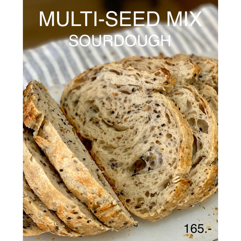 Multi-seed mix Sourdough ขนมปังซาวโดวจ์เมล็จธัญพืชรวม ขนมปังยีสต์ ...