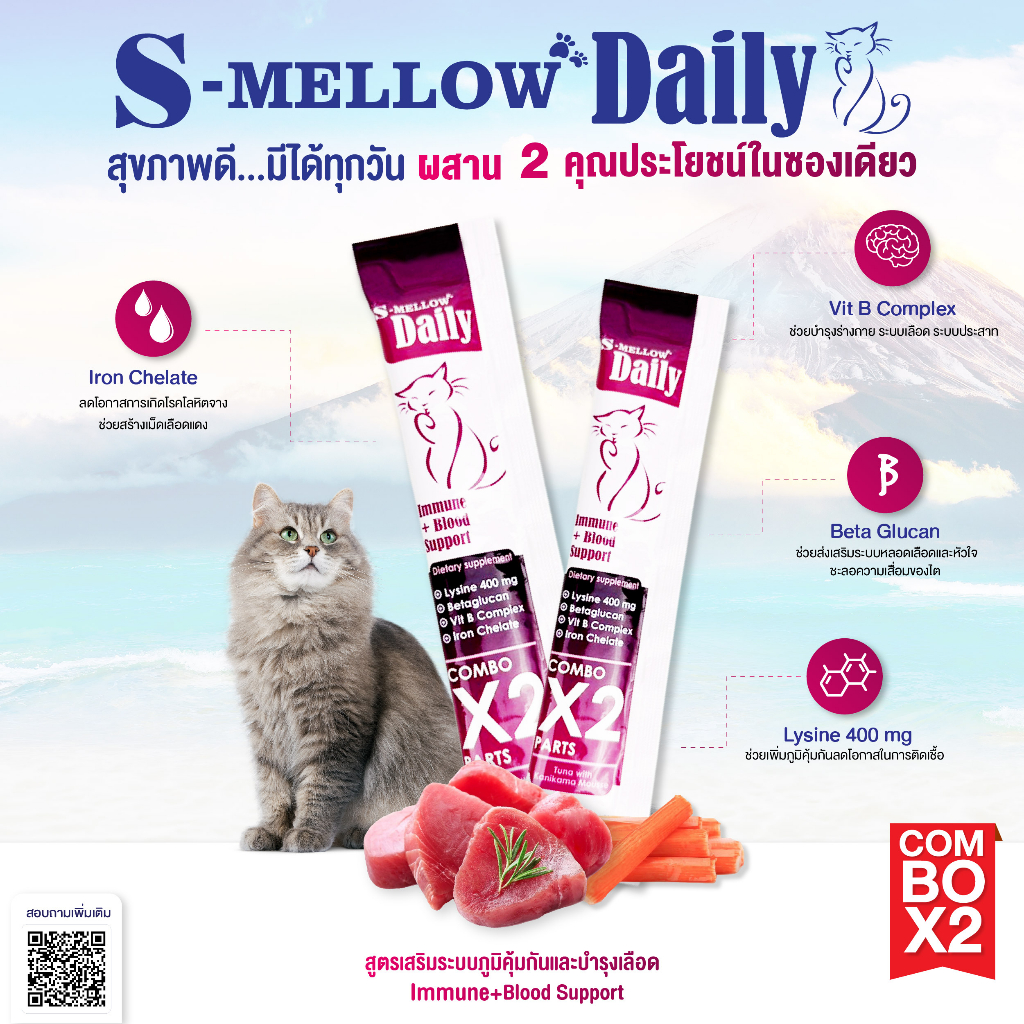 S-mellow Daily For Cat อาหารเสริมในรูปแบบขนม เพื่อสุขภาพที่ดีของสัวต์ ...