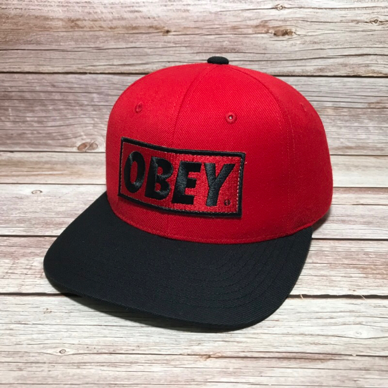 หมวก Obey Original Snapback Hat Red/Black | Shopee Thailand