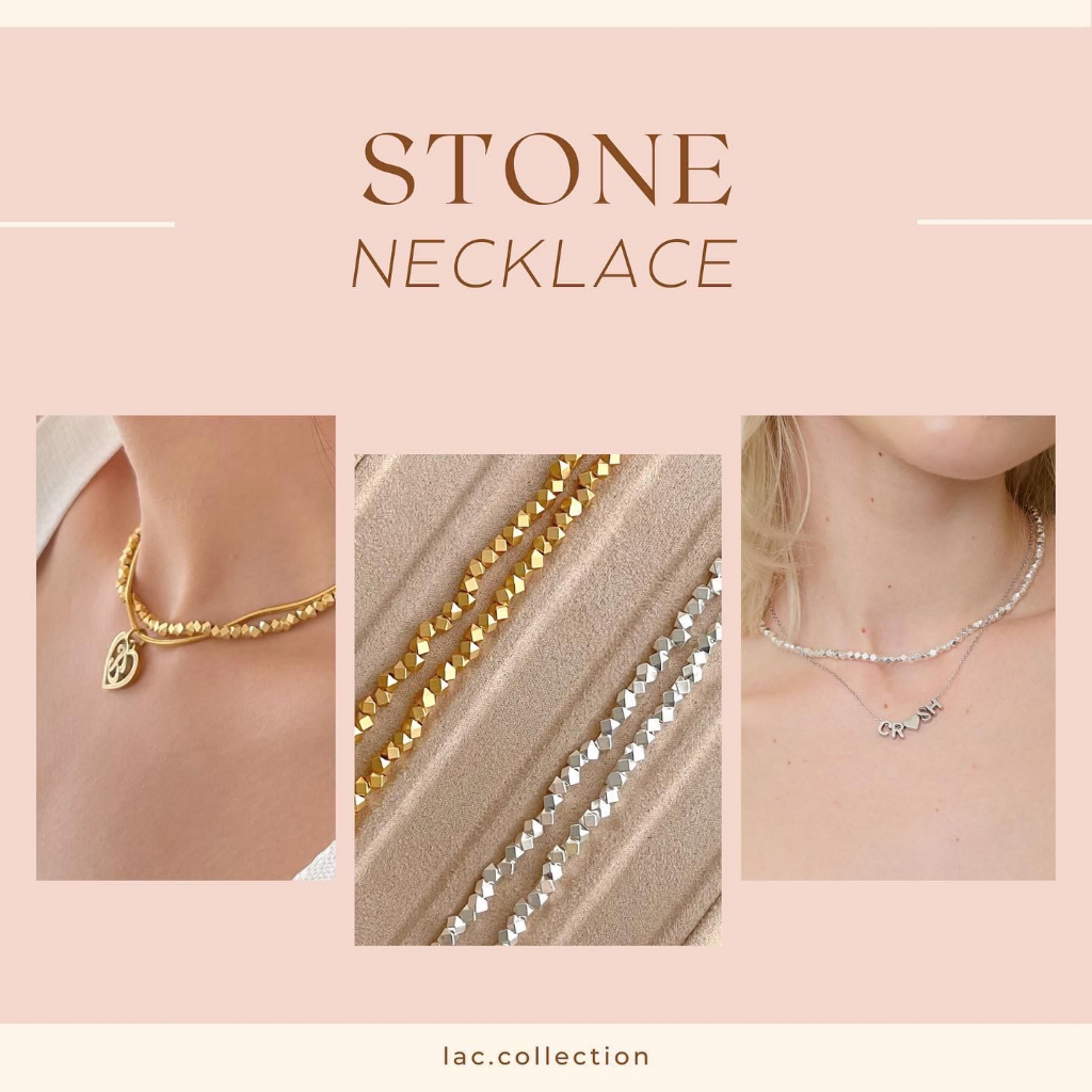 LAC.COLLECTION - Stone Necklace/ สร้อยคอและสร้อยข้อมือลูกปัดทรงลุกเต๋า ...