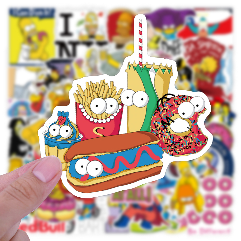 พร้อมส่ง New The Simpsons 50แผ่น พีวีซี กันน้ำ สติ๊กเกอร์ Simpson USA ...