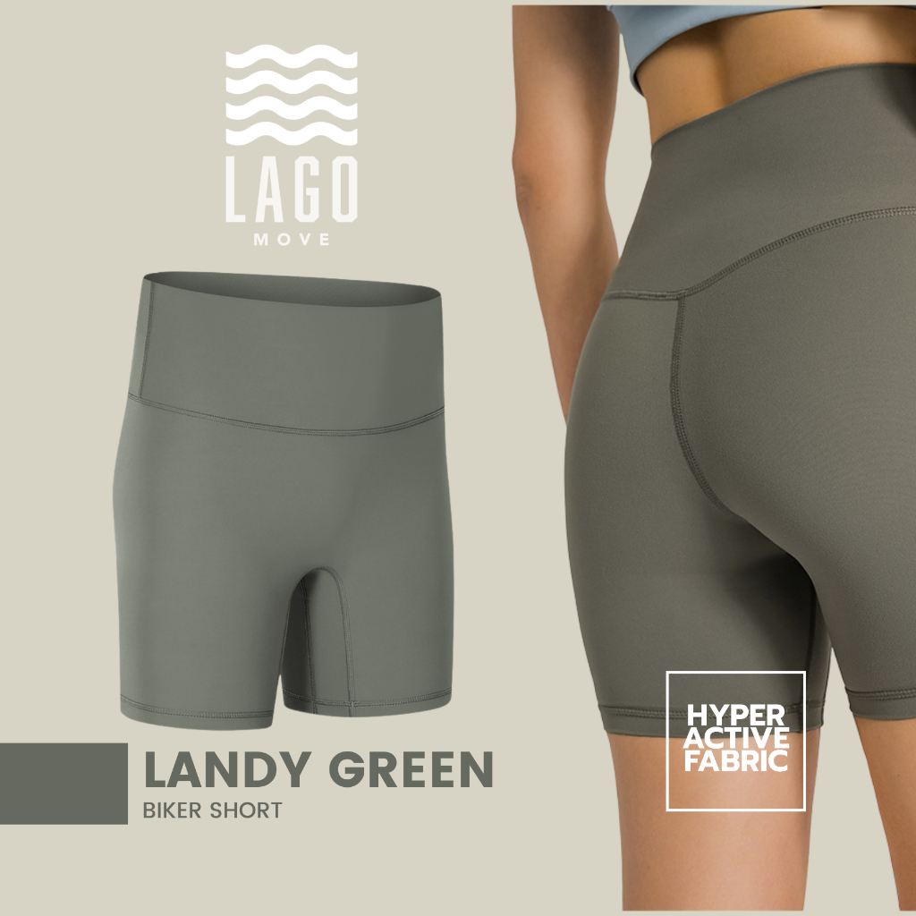 LAGO MOVE Biker Short สี LANDY GREEN กางเกงออกกำลังกาย กางเกงกีฬาขาสั้น ...
