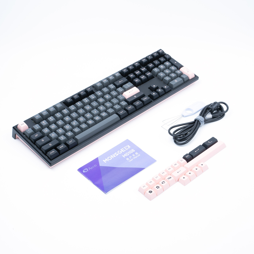 คีย์บอร์ด MonsGeek MG108 Black&Pink Full size 108 ปุ่ม Wired RGB ...