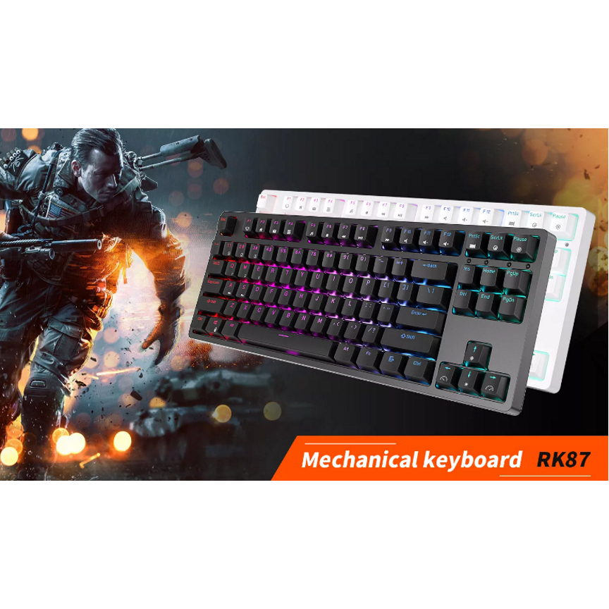 คีย์บอร์ด ไร้สาย Royal Kludge RK87 RGB Hotswap TKL Wireless 3 mode ...