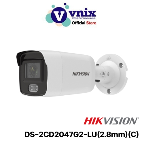 DS-2CD2047G2-LU(2.8mm)(C) กล้องวงจรปิด ภาพสี มีไมค์ Hikvision 4MP ColorVu Fixed Mini Bullet IP ...