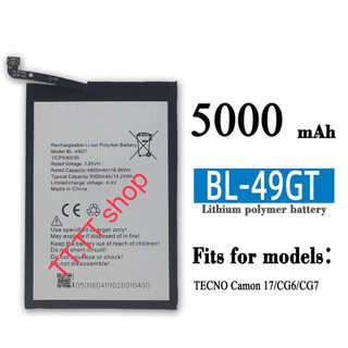 แบตเตอรี่ Tecno Camon 17 CG6 CG7 BL-49GT 5000mAh | Shopee Thailand
